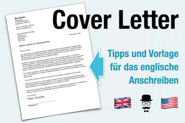 Cover Letter: Vorlage, Aufbau, Inhalt + Mustersätze
