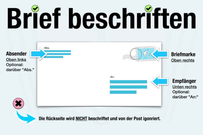 Brief beschriften: A4, A5 - mit und ohne Fenster